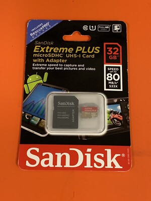 SanDisk Extreme PLUS 32GB microSDHC UHS-3 Class U-3 Memory Card - Red ...