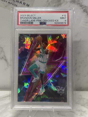 BRANDON MILLER PSA 9 2023 SELECT ROOKIE THUNDER LANE PINK CRACKED ICE ...