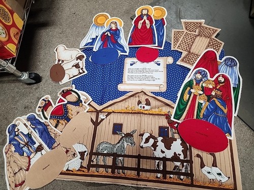 VIP Cranston Prints Keepsake Craft "Nativity Scene" Cut N Sew PIECES ...