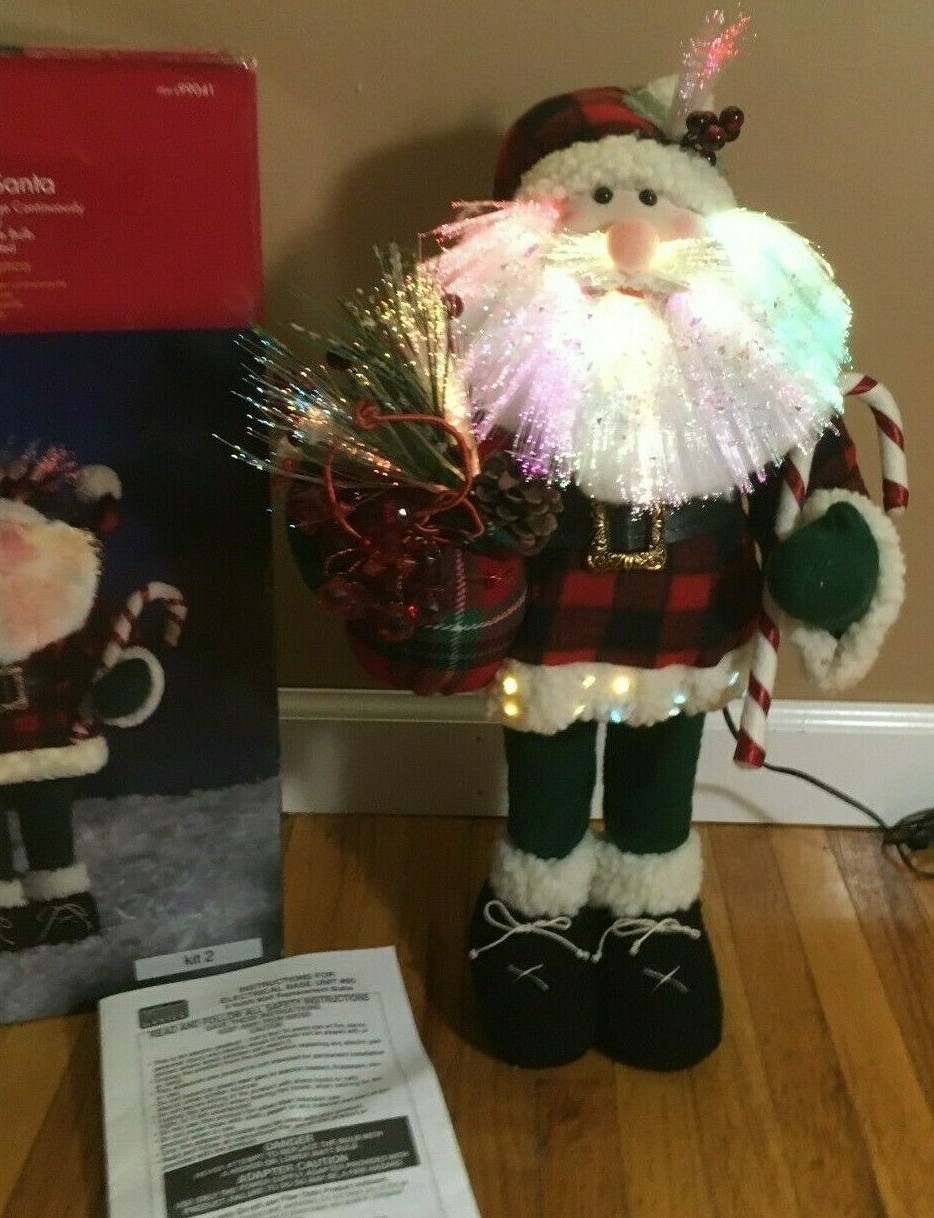 **Vintage HOLIDAY LIVING FIBER OPTIC SANTA COLOR CHANGING LIGHTED 18 ...
