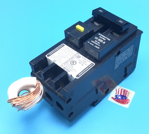 New Circuit Breaker Square D Homeline HOM250GFI 2 Pole 50 Amp GFCI | eBay