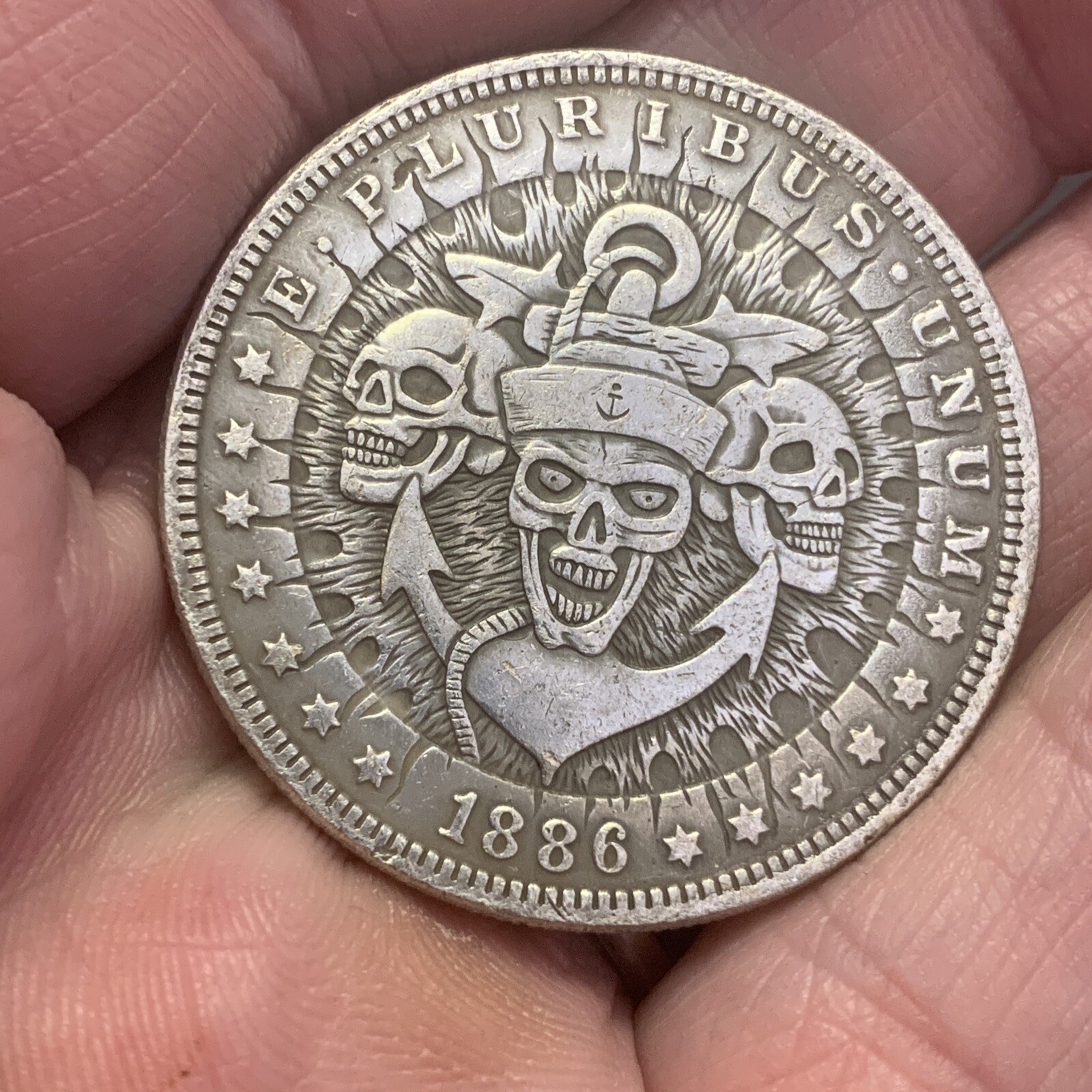 US Navy Skull & Anchor Lucky Heads Tails Pocket Challenge Coin | eBay