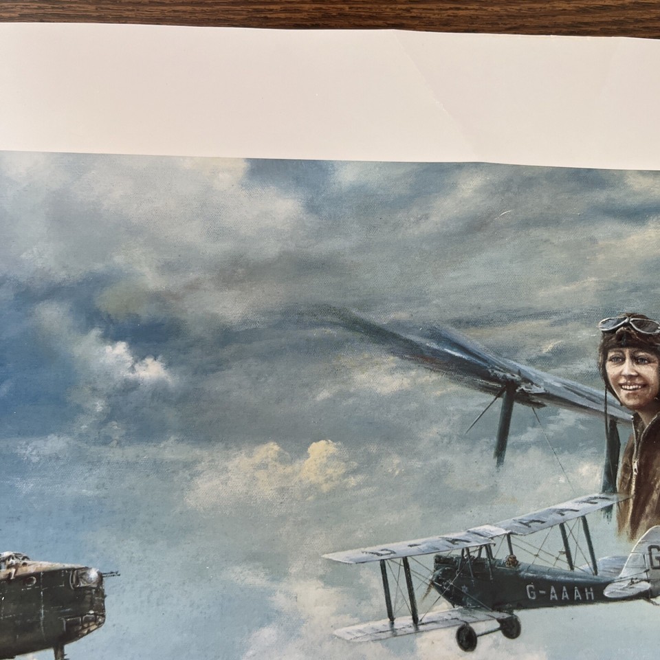 Signed Roderick Lovesey Print: A Tribute to Women Aviators Feat Amelia ...