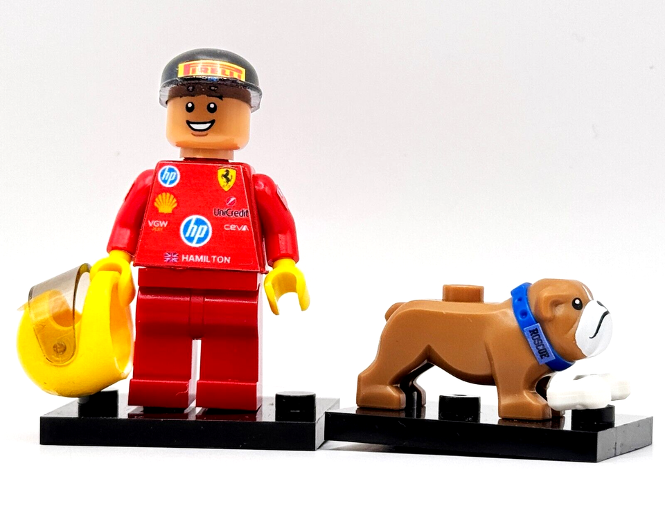 LEGO F1 Formula 1 Minifigure Lewis Hamilton with Roscoe The Dog - 2025 ...