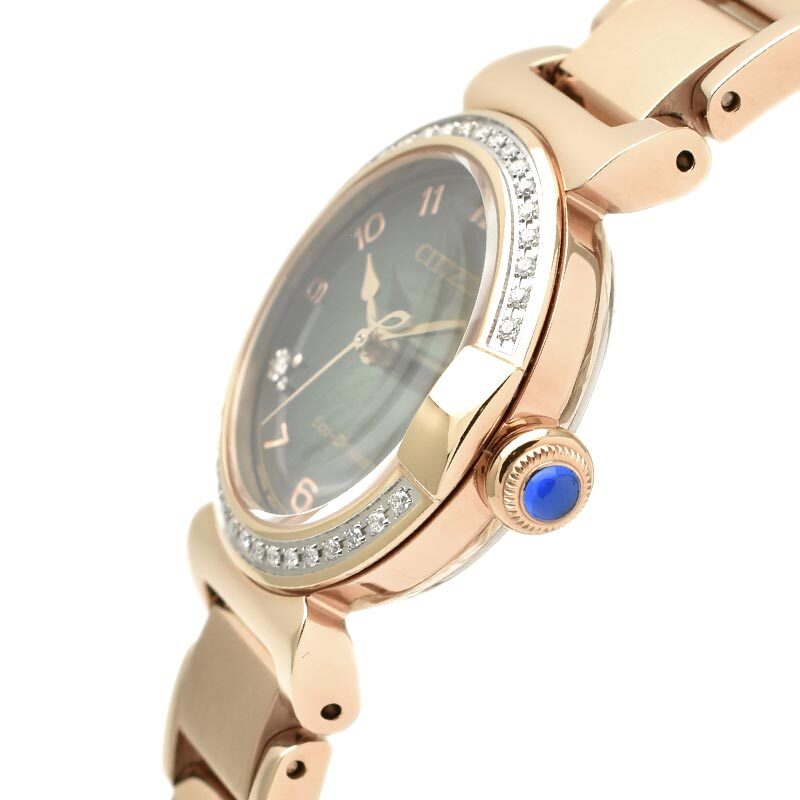 CITIZEN L ROUND Collection EM1123-62X Eco-Drive Solar Watch Gold Green ...