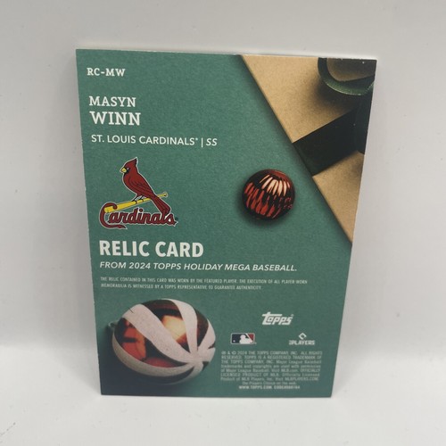 2024 Topps Holiday #RC-MW Masyn Winn RC Player Worn Relic Card | eBay