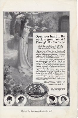 Vintage print ad 1919 Victor Talking Machine Open your heart great ...