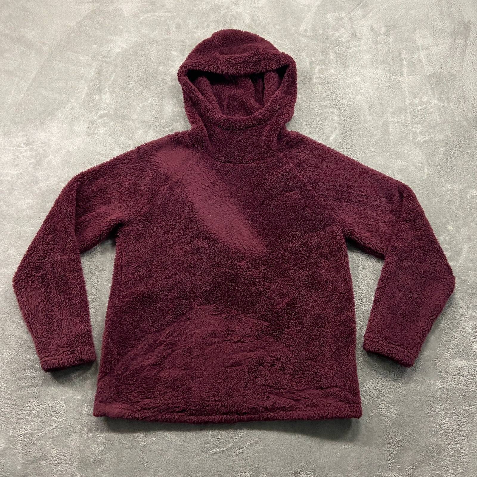 Eddie Bauer Sweatshirt Women's Medium Red Sherpa Hooded Long Sleeve ...