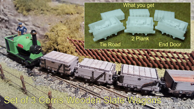 OO9/009 Corris Railway Wooden Slate Open Wagons x 3 Narrow Gauge HOe | eBay