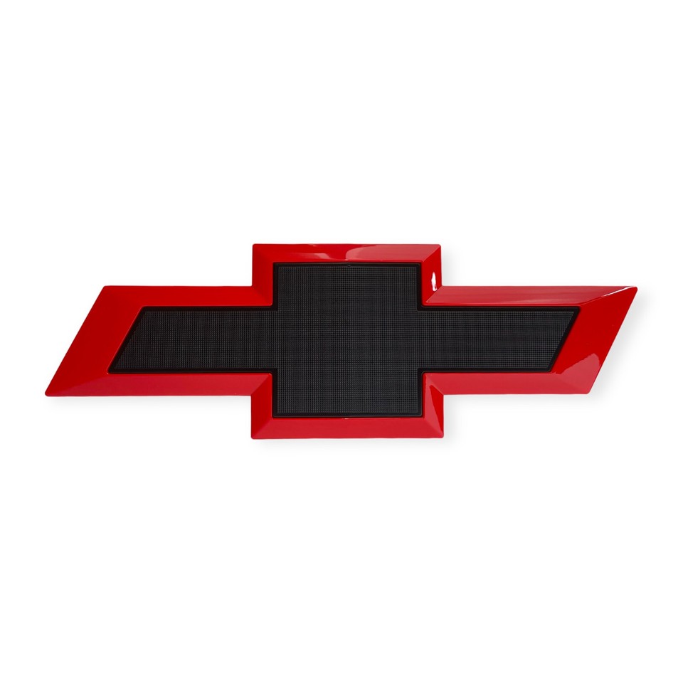 Chevrolet Tailgate Emblem BLACK RED Logo Badge Chevy Silverado Colorado ...