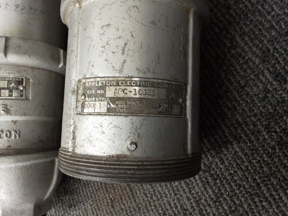 Appleton Electric Company 3 Pole Plug AEP-10353 With APC-10353 100 Amp ...