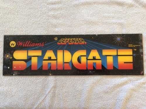 DEFENDER STARGATE COIN OP ARCADE VIDEO GAME MARQUEE VINTAGE 1981 ...