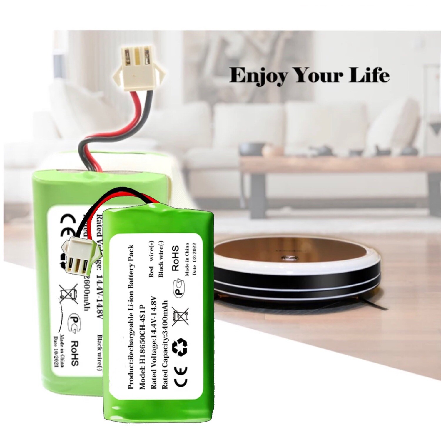 H18650CH-4S1P INR18650 M26-4S1P Battery For iBoto / Polaris Vacuum ...