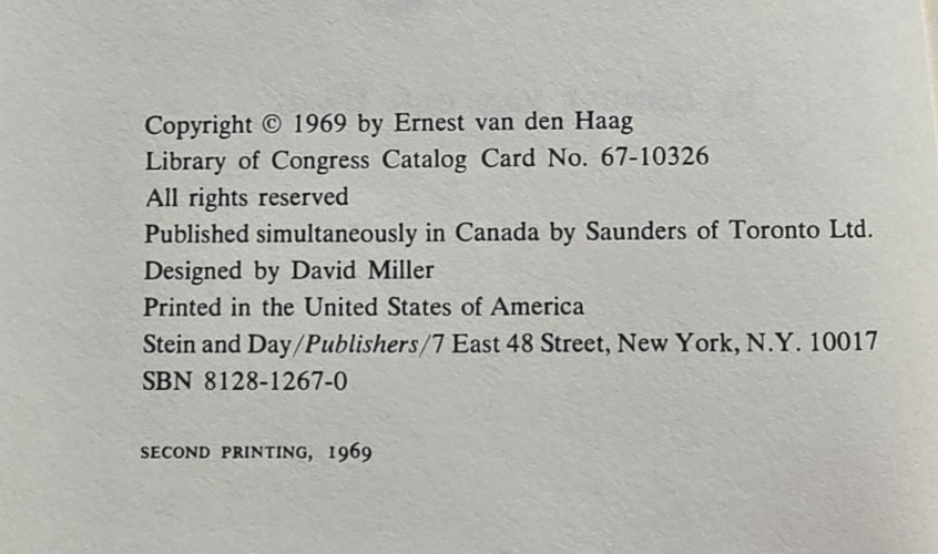 The Jewish Mystique. By Ernest Van Den Haag - 1969 Second Printing ...