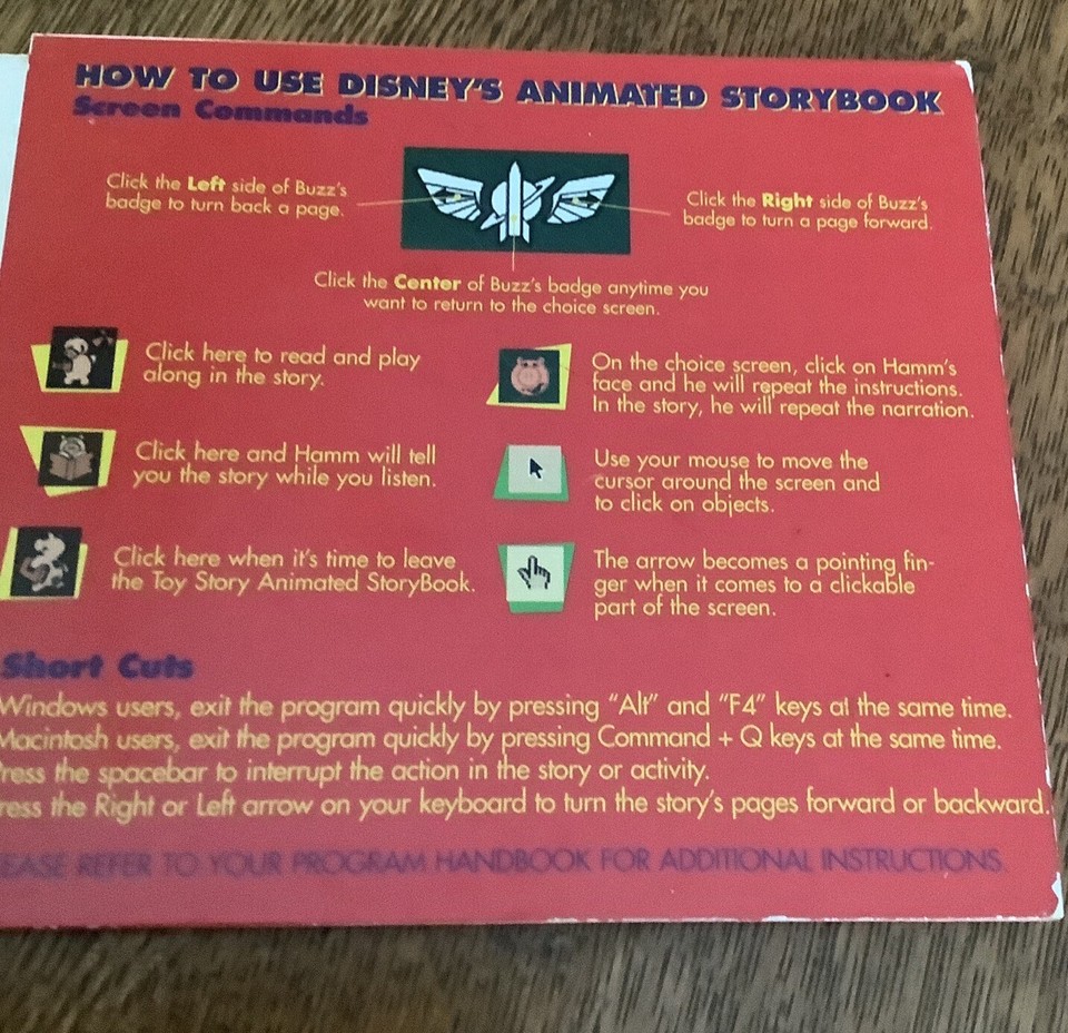 Disney's Toy Story Animated StoryBook PC Game Windows Macintosh, 1996 ...