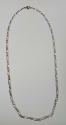 Real Sterling Silver Diamond Cut Figaro Boy Chain 18in Necklace 925 ...