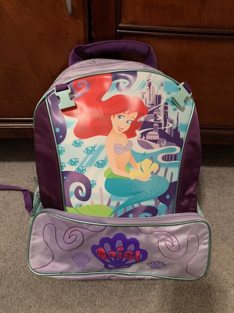 Little Mermaid Ariel School Backpack 16" Large Bag Purple | eBay