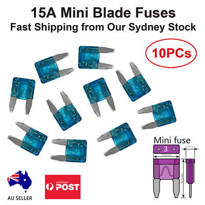 10-Pack 15A Mini Blade Fuses - Blue Car Truck Auto Fuses 15 Amp Fuse ...