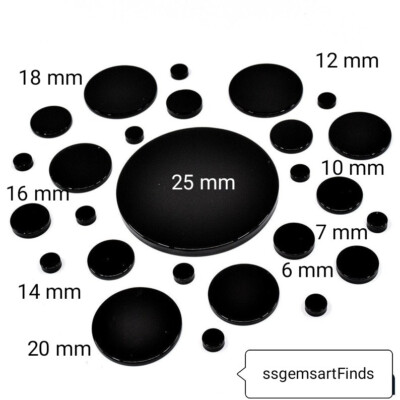 Natural Black Onyx Discs 6mm - 25mm Flat Loose Stone Slices Size to ...
