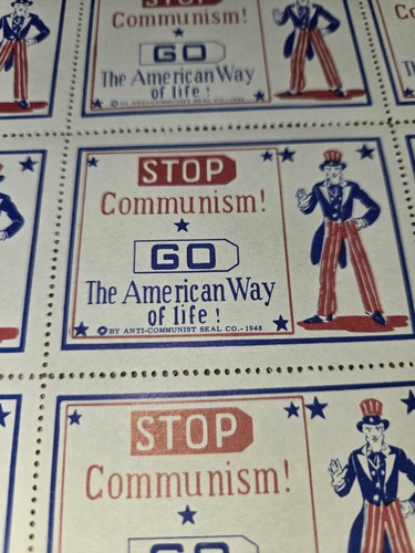 Full Sheet 25 Anti Communism Uncle Sam Cinderella Poster Stamps | eBay
