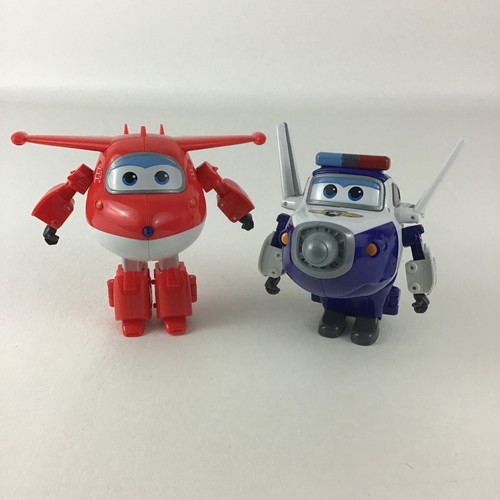 Super Wings Transforming Jett Paul Police Airplane Robot Figure Auldey ...