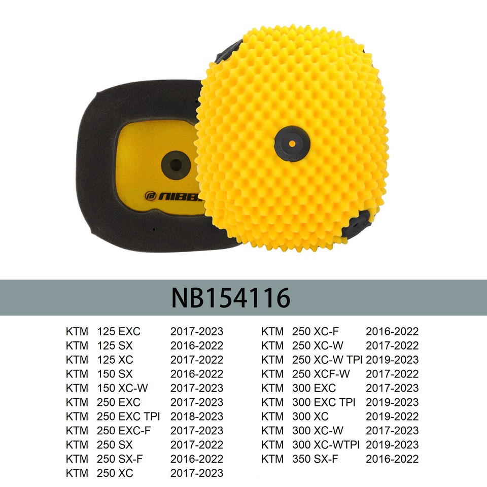 NIBBI Powerflow Dual-Layer Air Filter For KTM SX XC EXC TPI 125 150 250 ...