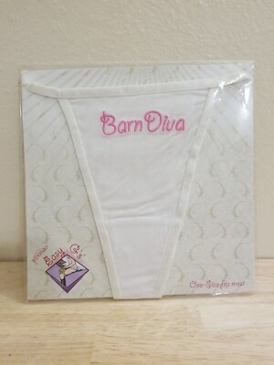 Vintage Women's Epona's Easy G, G-String Panty, One Size, White, "Barn ...