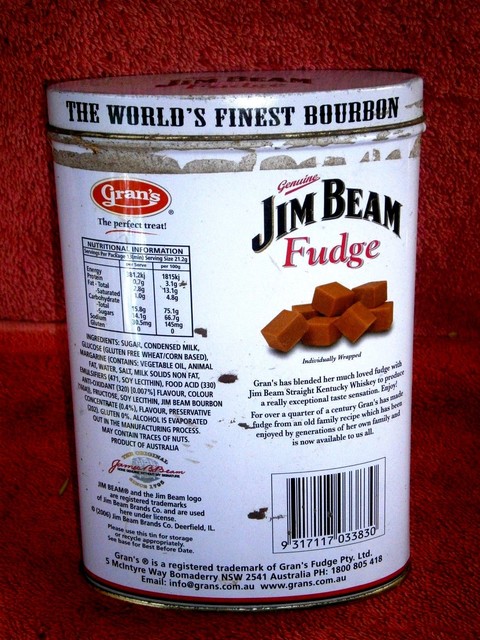 JIM BEAM KENTUCKY STRAIGHT BOURBON WHISKEY AND FUDGE EMPTY TIN for sale ...