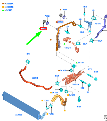 FORD FOCUS C519 MK4 Syst me refroidissement transmission 4834499 ...