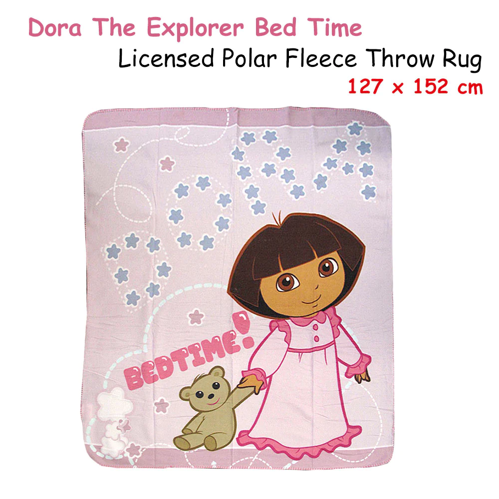 Caprice Polar Fleece Throw Rug Dora Explorer Bed Time 127 x 152 cm | eBay