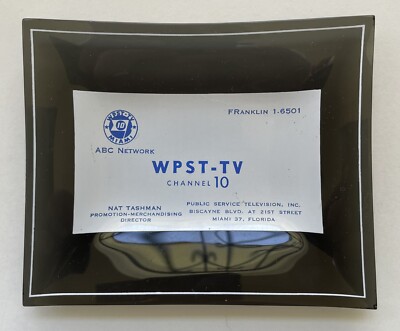 Vintage Ashtray WPST TV Channel 10 Miami Florida ABC Network Smoke ...