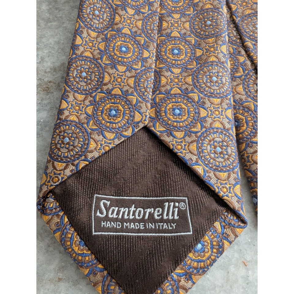 SANTORELLI MEN'S 100% SILK TIE HAND MADE IN ITALY | eBay