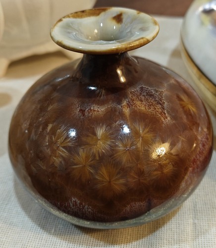 Kent Follette Studio Art Signed Hand Thrown Pottery 4.5" Crystaline ...
