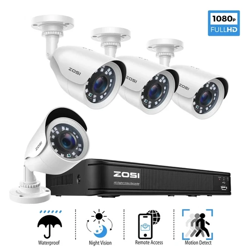 ZOSI 5MP-Lite DVR Outdoor CCTV 1080p Security Camera System 120ft night ...