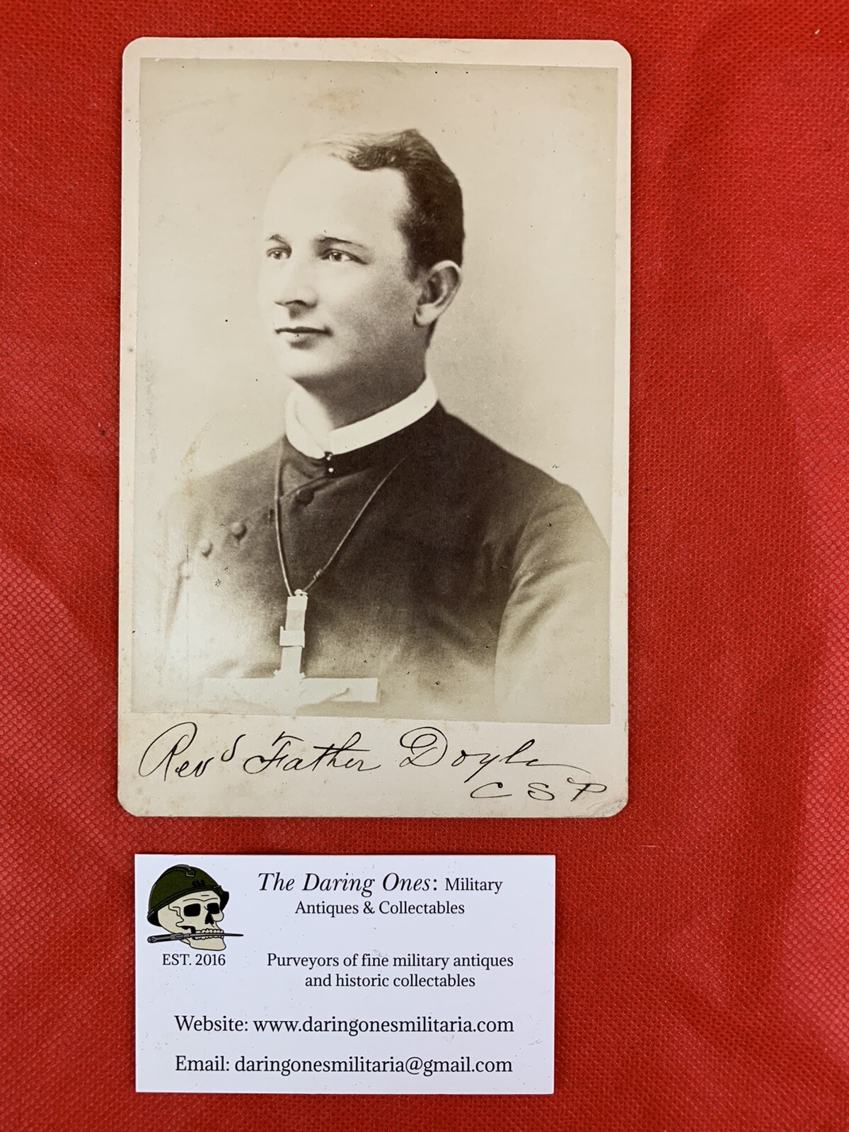 Original US Military Chaplain Cabinet Card Photo Father Doyle Teddy ...