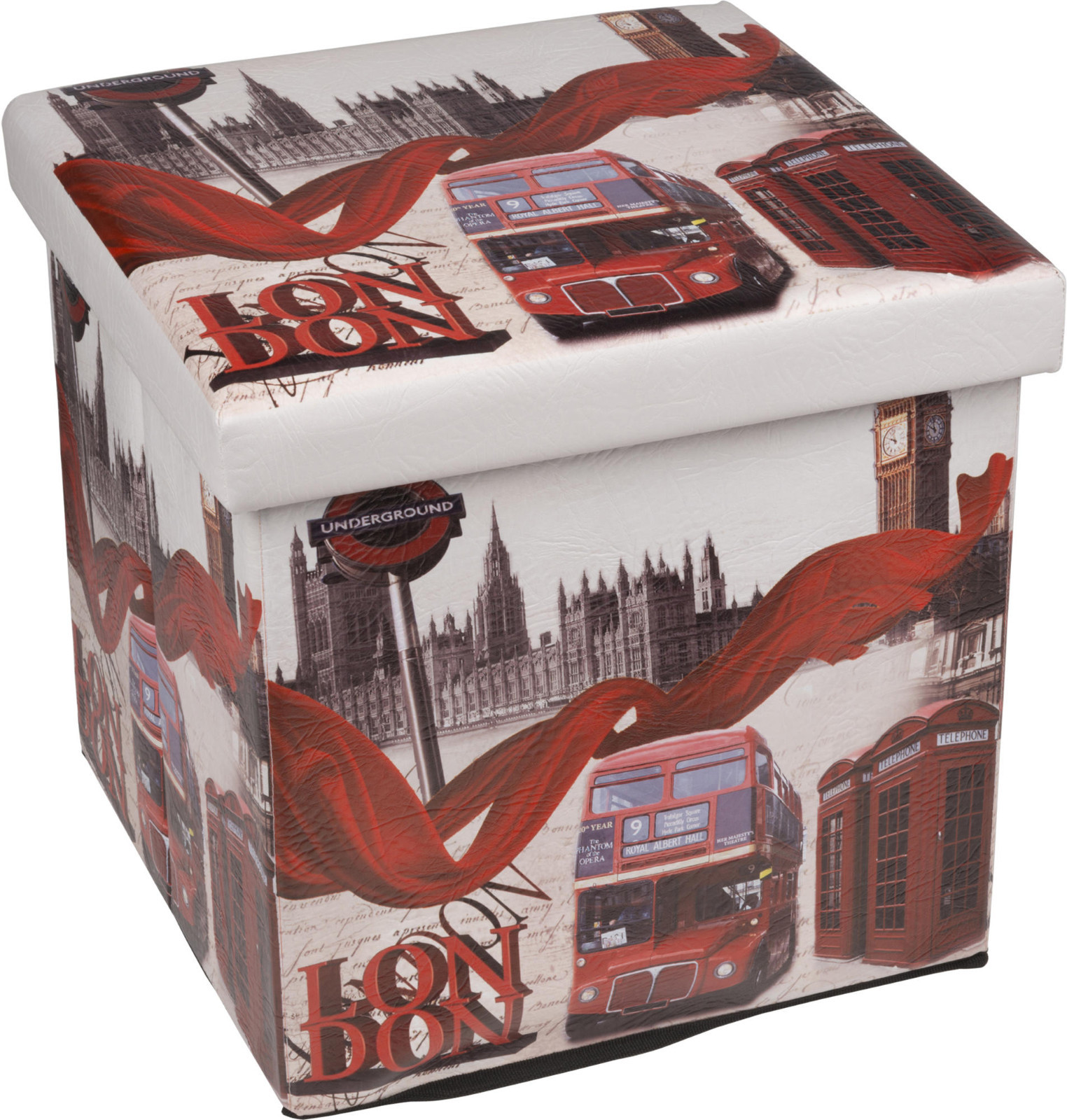 Hocker Deckel Stauraum Box Polster Polsterhocker Klappbox Faltbox Sitz ...