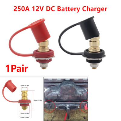 250A 12V DC Battery Charger Post Stud Battery Jump Post With Cover ...