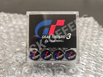 NEW SUPER RARE Gran Turismo 3 A-Spec TIRE VALVE CAPS Set PlayStation 2 ...