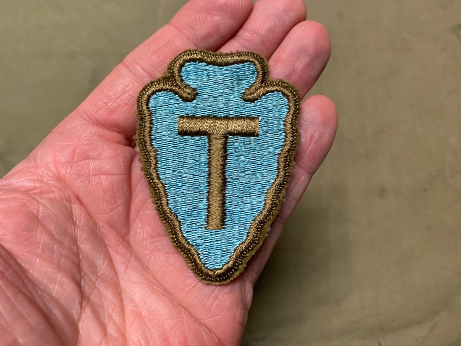 ORIGINAL WWII US 36TH INFANTRY DIVISION SLEEVE INSIGNIA PATCH-BLACK ...