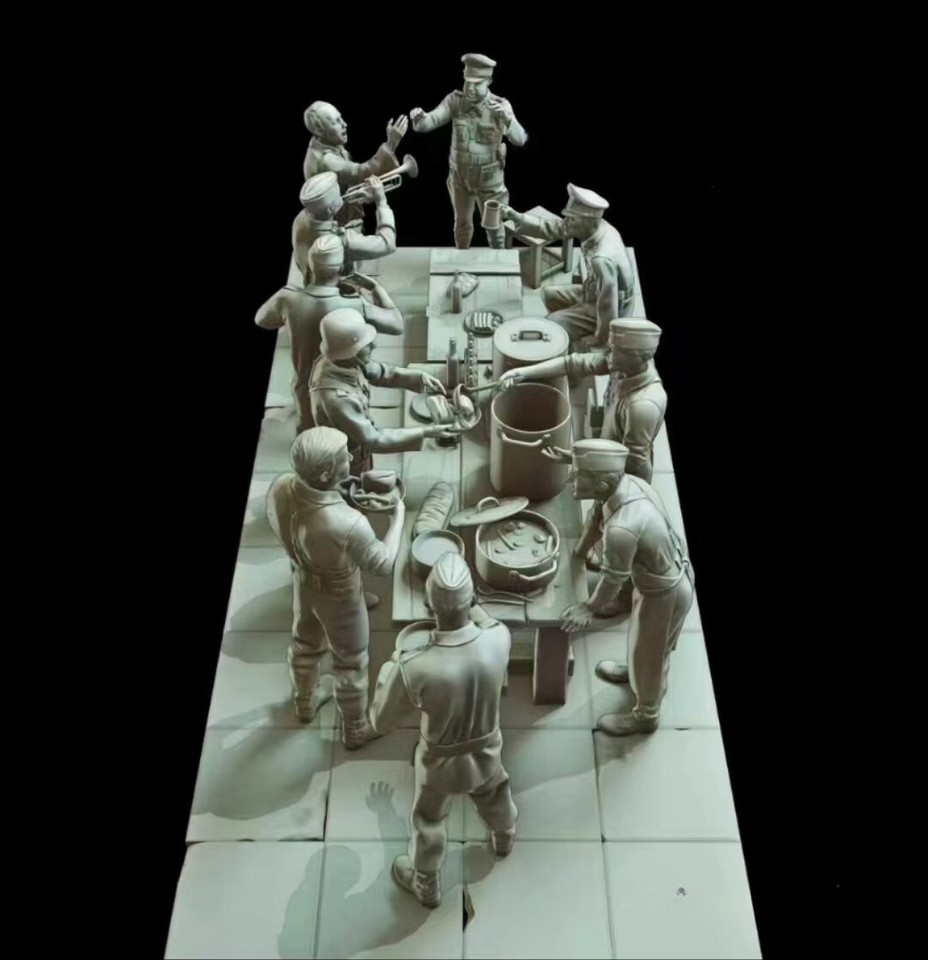 Ww2 Scene of German Army Dinner During 1/35 Resin Figures Model Kit ...