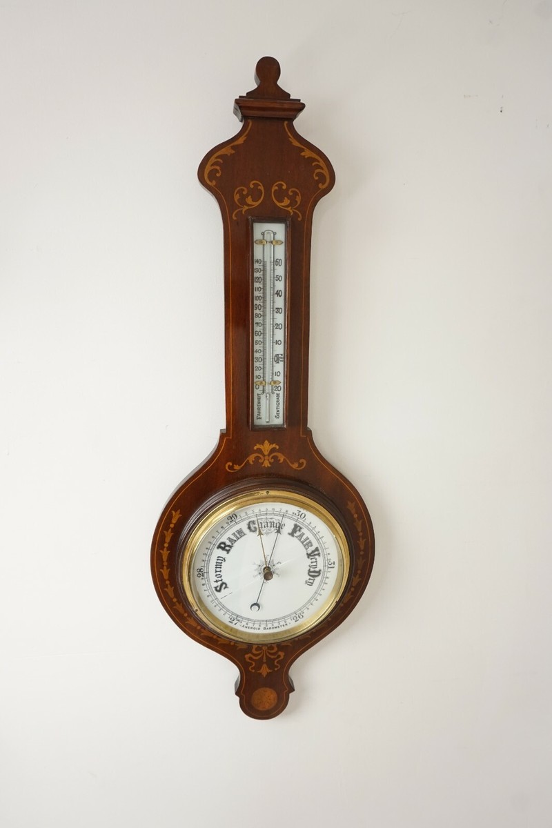 Antique Aneroid Barometer A Very Unusual Carved Walnut Case Aneroid
