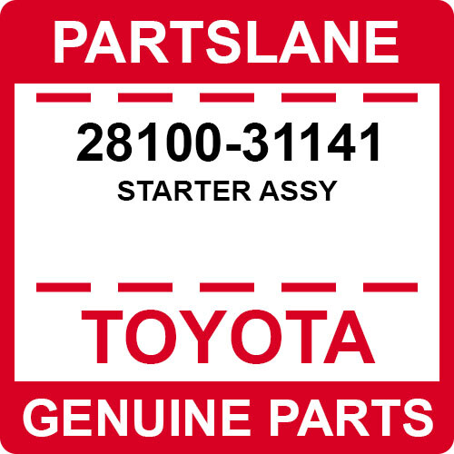 28100-31141 Toyota OEM Genuine STARTER ASSY | eBay