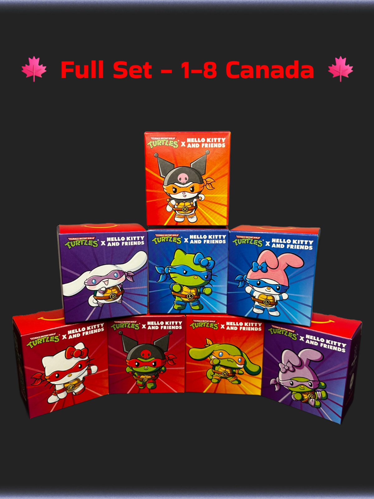 2025 McDonald's Sanrio Full Set 1-8 Hello Kitty CANADA TMNT Happy Meal ...