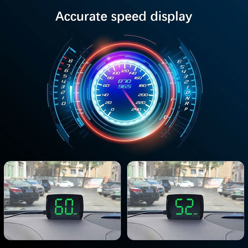 GPS Digital Speedometer Car Truck Motorcycle Head Up Display Odometer ...