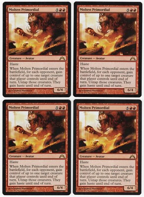 Molten Primordial x4 4x 2013 Gatecrash PLAYSET Red Rare Creature MTG NM ...