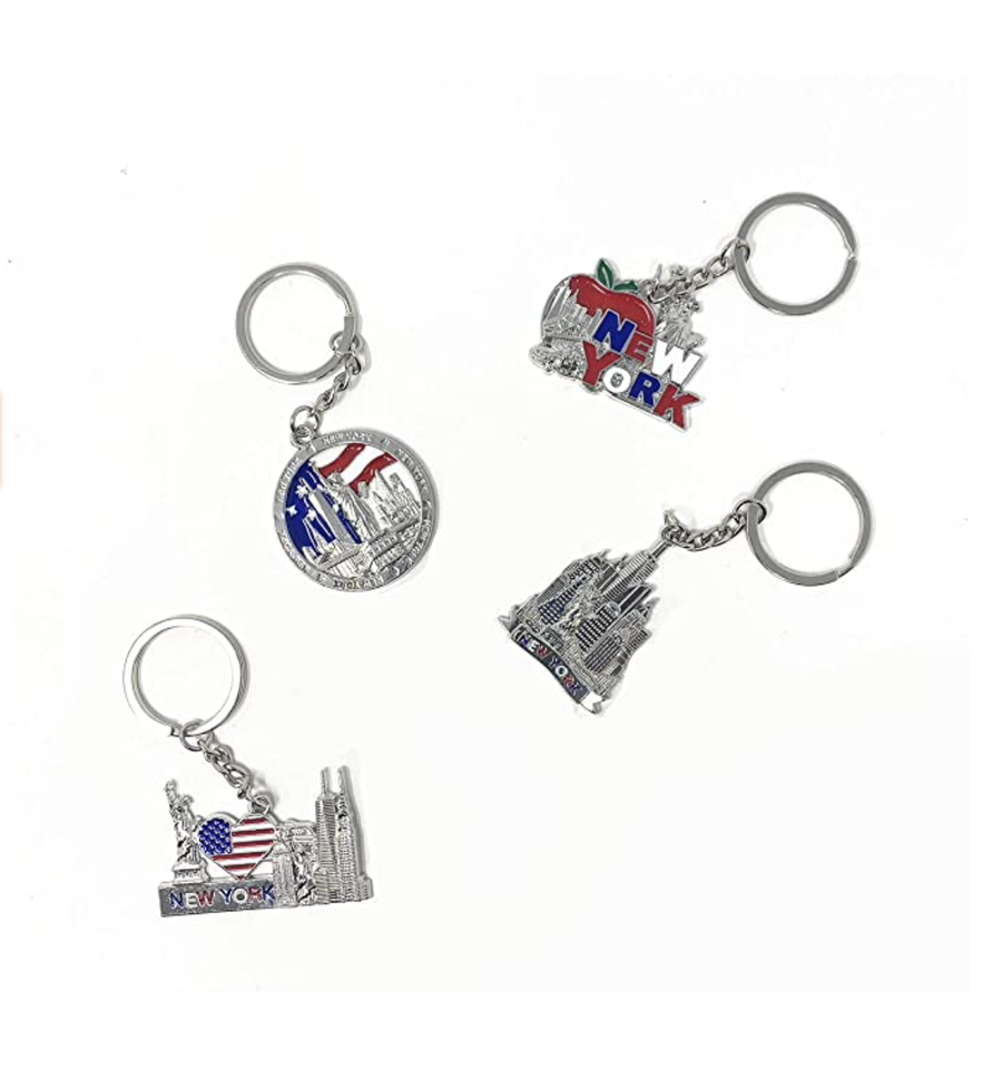 12 Pack New York City Metal Keychains NYC KeyRing Souvenir Collection ...