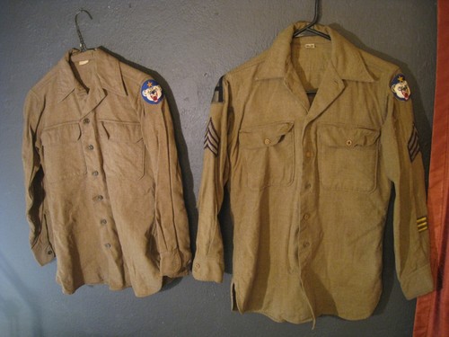 Lot of 2 Vintage WW2 US. wool Army Alaska Defense Command Shirts Size ...