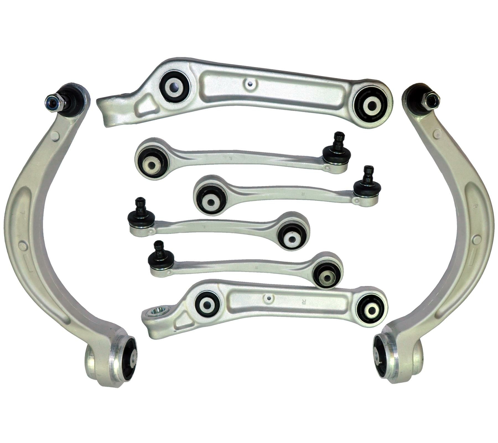 Front Left & Right (upper Lower) Suspension Control Arms Kit Fits AUDI ...