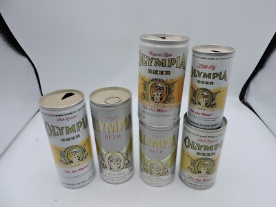 Lot of 6 Vintage Olympia Beer Cans ALL DIFFERENT EMPTY Pull Tab ...