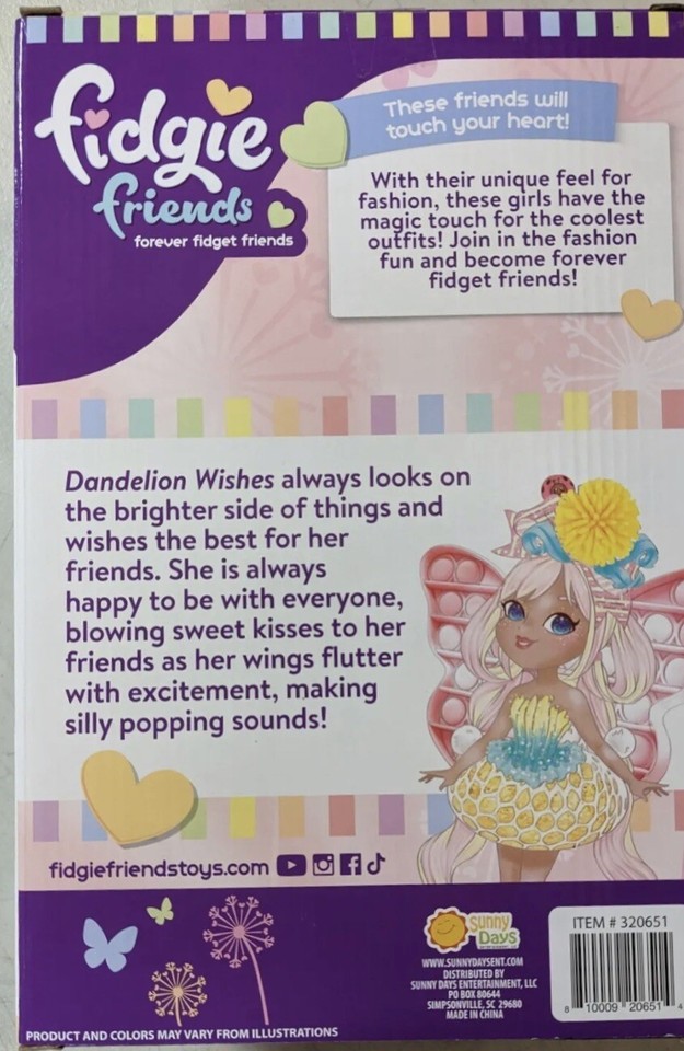 Fidgie Friends Dandelion Wishes Doll Forever Fidget Toy NEW 2022 #H1 | eBay